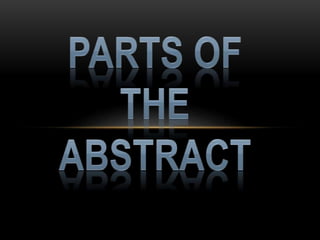 Parts Of The Abstract | PPT