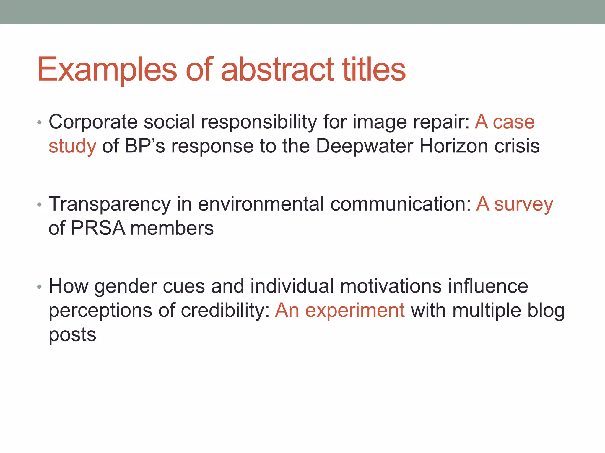 How to Write a One-Page Abstract | PPTX