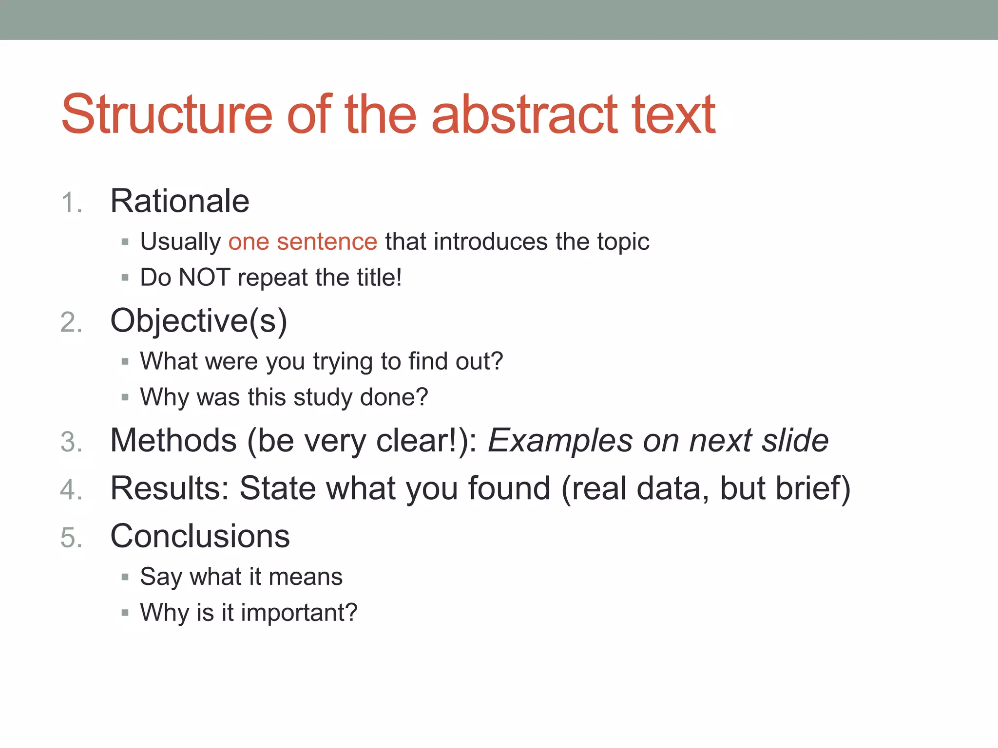 How to Write a One-Page Abstract | PPTX