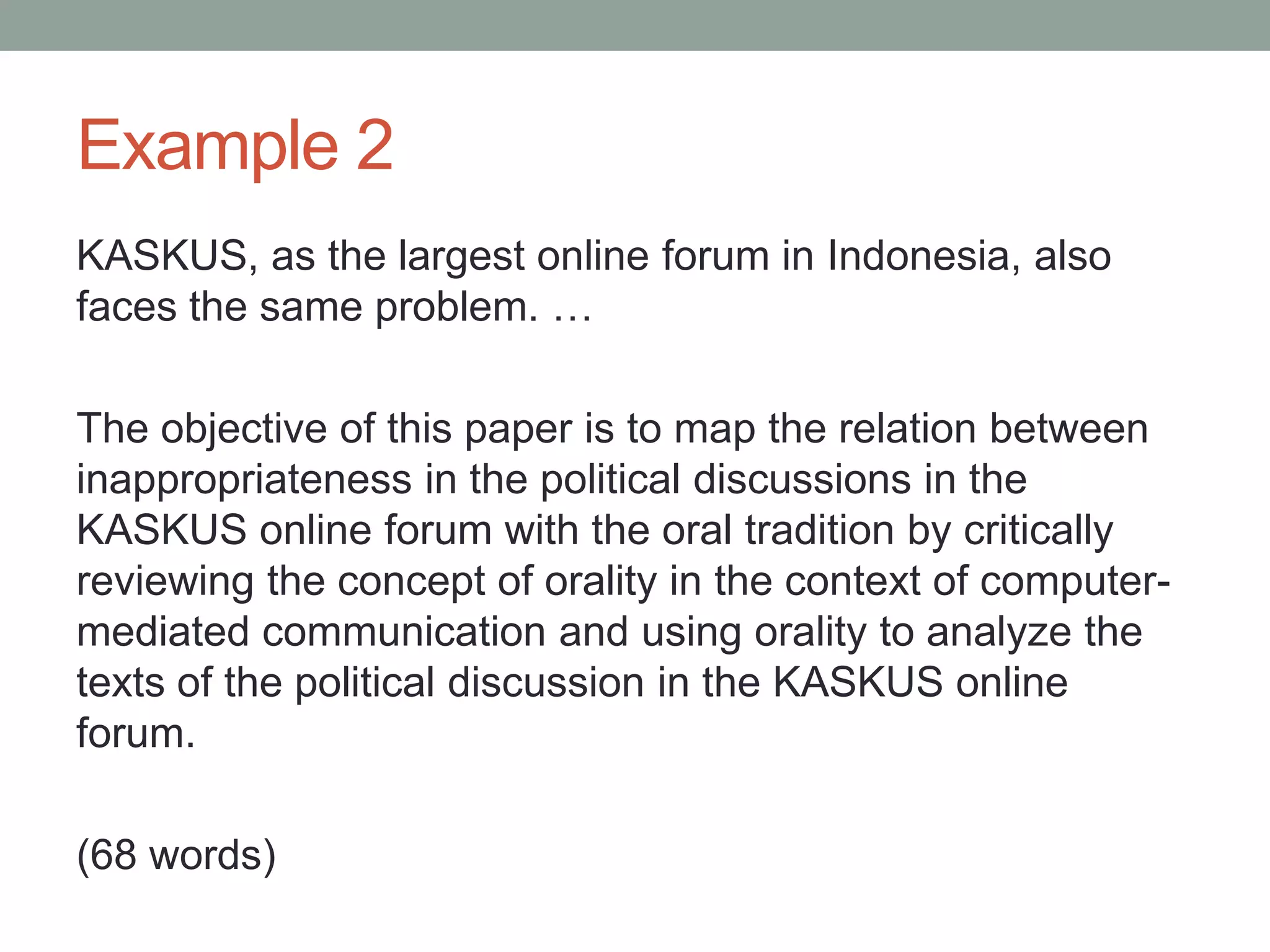 How to Write a One-Page Abstract | PPTX