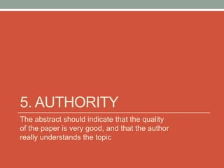 How to Write a One-Page Abstract | PPTX