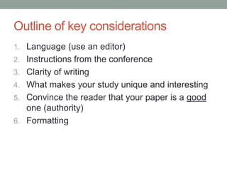 How to Write a One-Page Abstract | PPTX