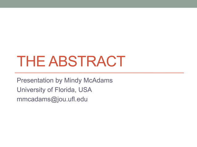 How to Write a One-Page Abstract | PPTX