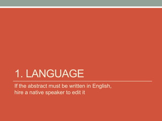 How to Write a One-Page Abstract | PPTX