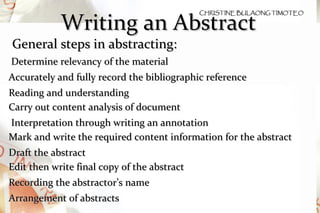 Abstracts & abstracting | PPT