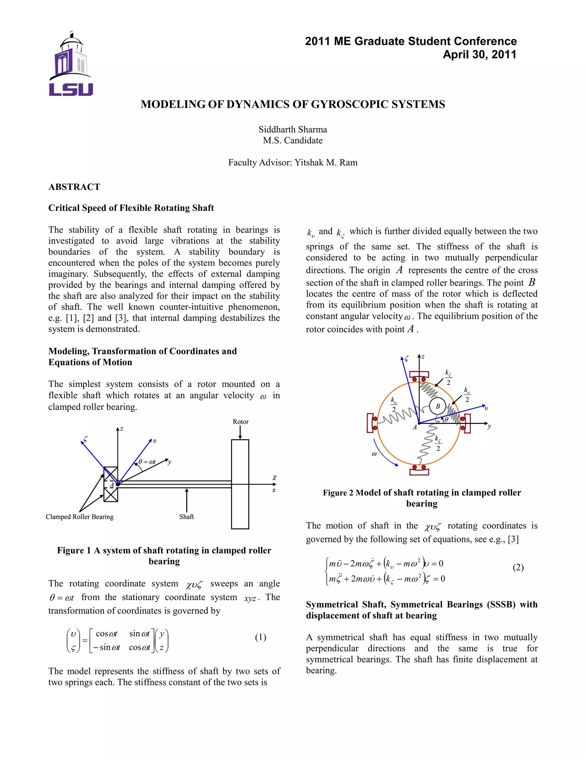 Modeling of Dynamics of Gyroscopic System | PDF