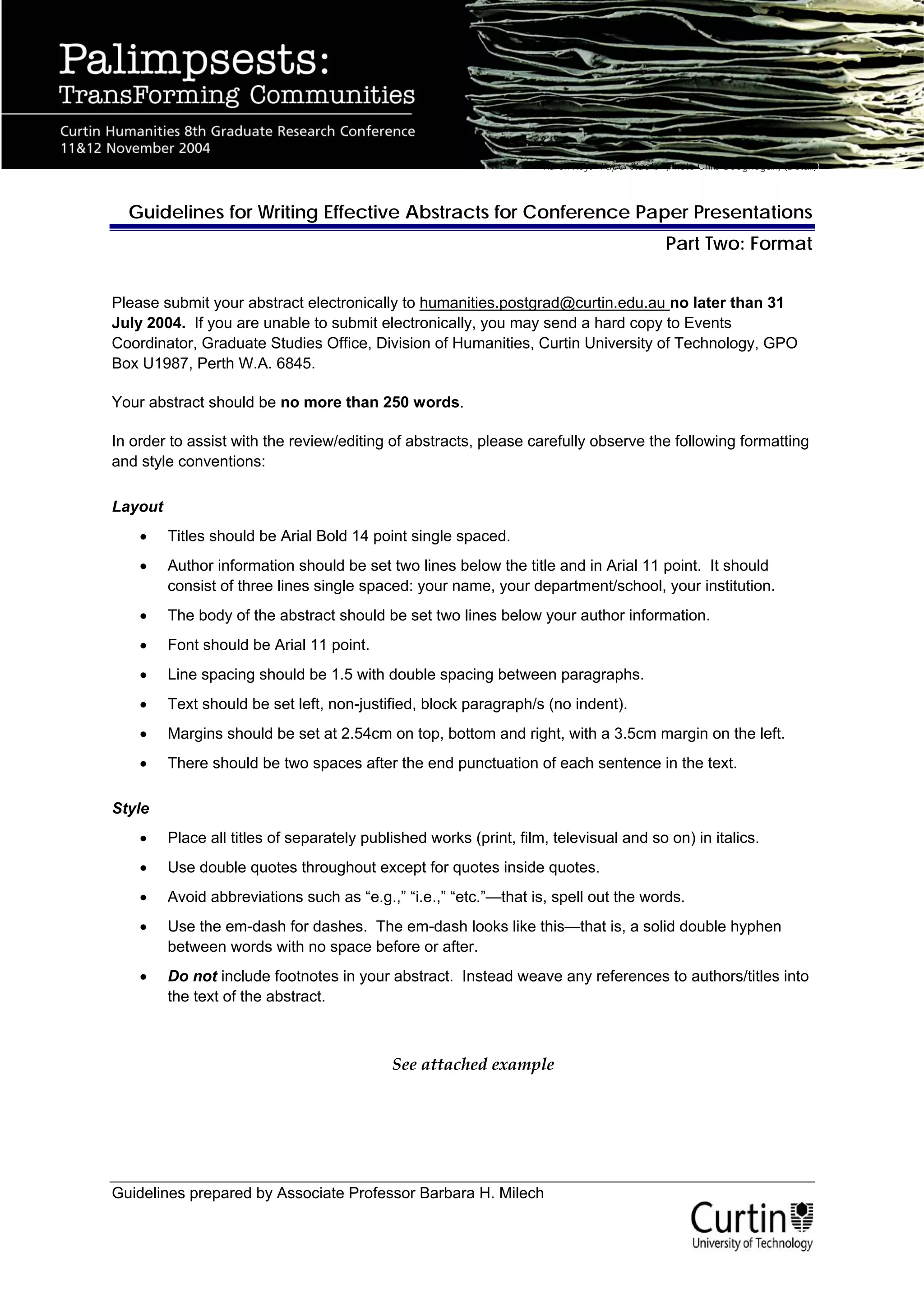 Abstract submission guidelines | PDF