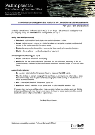 Abstract submission guidelines | PDF