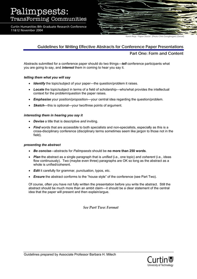 Abstract submission guidelines | PDF