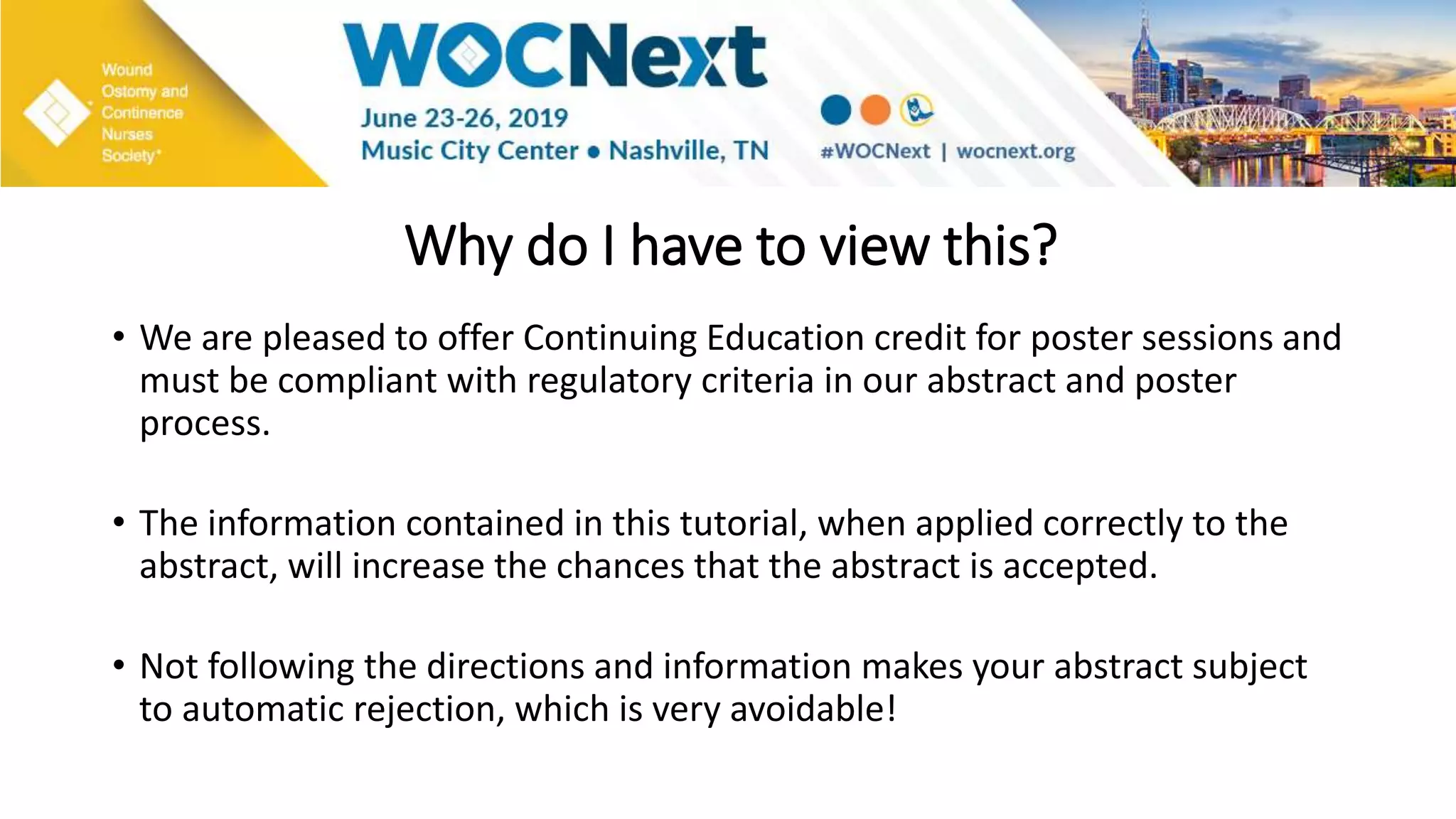 Abstract Submission Process for WOCNext 2019 | PPT