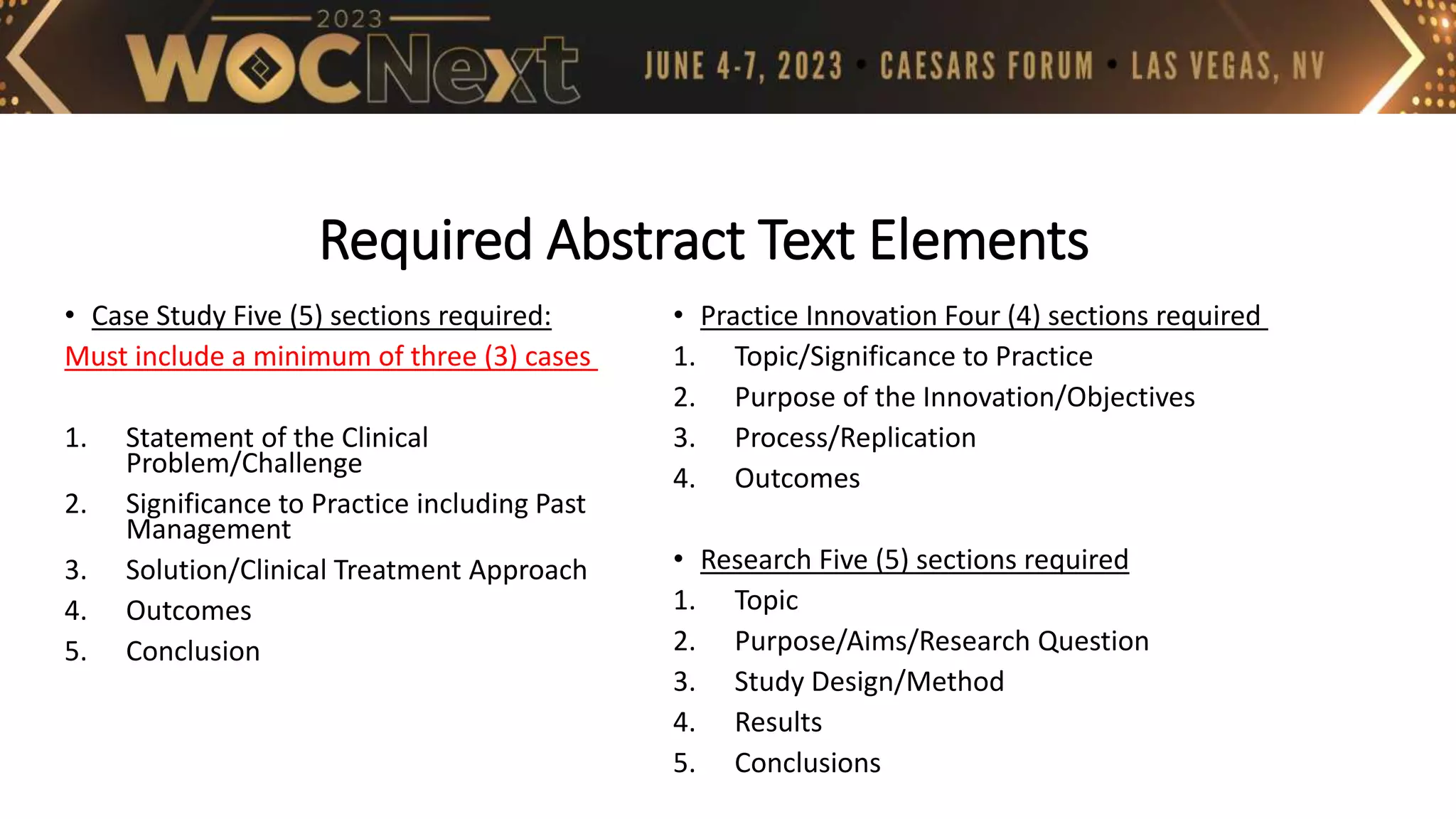 WOCNext® 2023 Abstract Instructions | PPTX