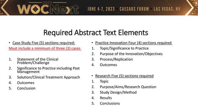 WOCNext® 2023 Abstract Instructions | PPTX | Publishing Industry ...