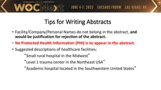 WOCNext® 2023 Abstract Instructions | PPTX