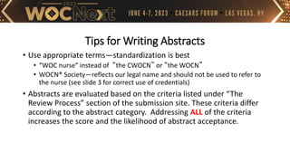 WOCNext® 2023 Abstract Instructions | PPTX