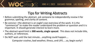 WOCNext® 2023 Abstract Instructions | PPTX