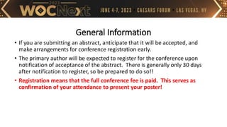 WOCNext® 2023 Abstract Instructions | PPTX