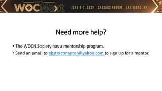 WOCNext® 2023 Abstract Instructions | PPTX