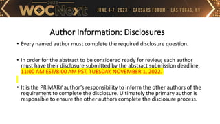 WOCNext® 2023 Abstract Instructions | PPTX