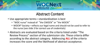 WOCNext® 2024 Abstract Instructions | PPTX