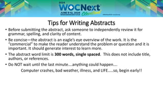 WOCNext® 2024 Abstract Instructions | PPTX