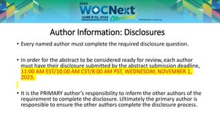 WOCNext® 2024 Abstract Instructions | PPTX