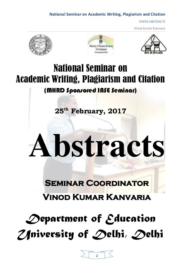Paper Abstracts National Seminar February 2017