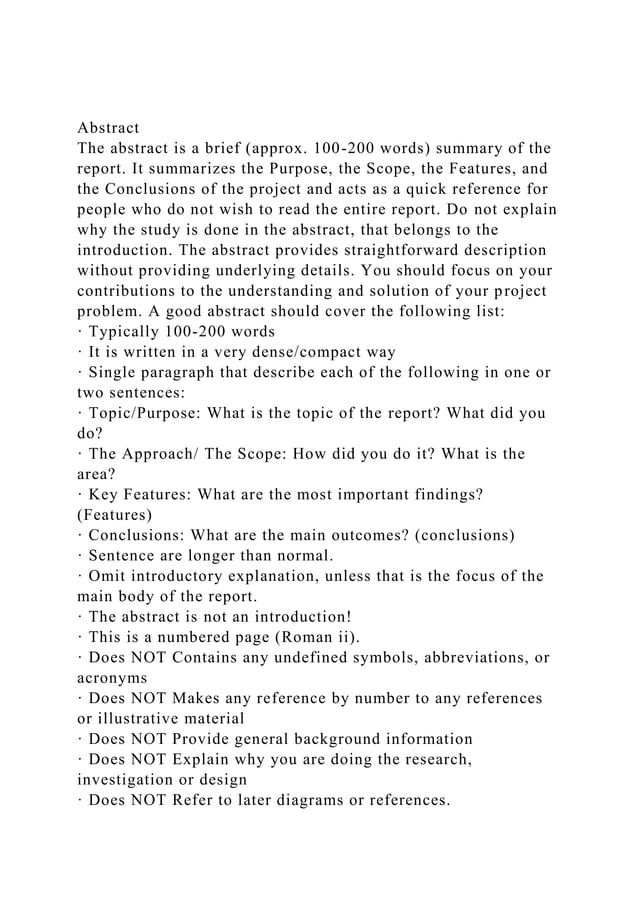 AbstractThe abstract is a brief (approx. 100-200 words) summary .docx