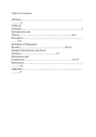 Abstract Today’s experiment objectives are to determine the st.docx