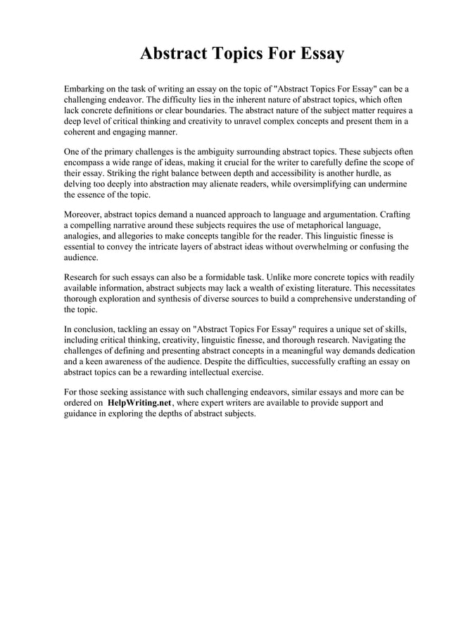 Abstract Topics For Essay.pdf