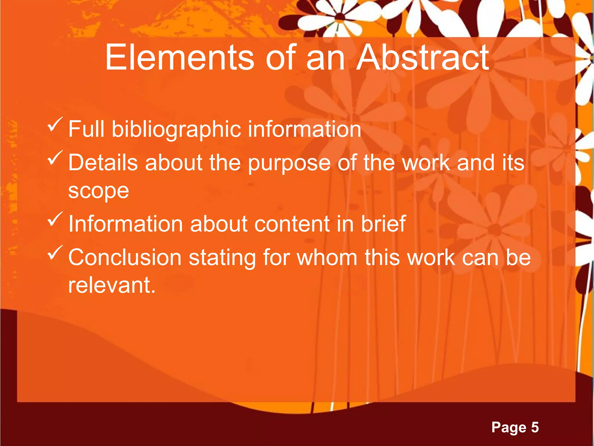 Abstract vs annotated bibliography | PPT