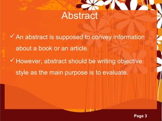 Abstract vs annotated bibliography | PPT