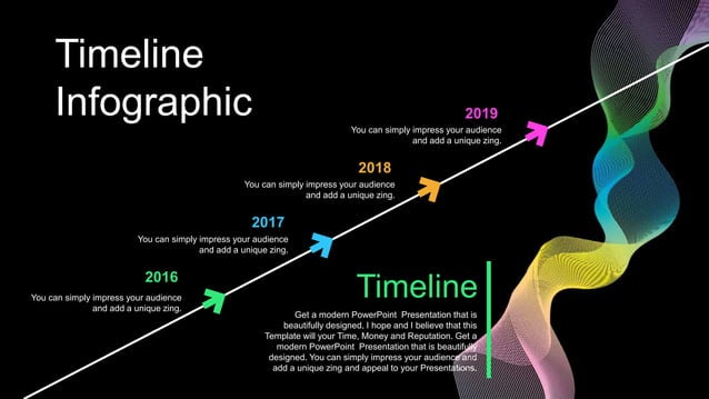 Abstract wave lines power point templates | PPT