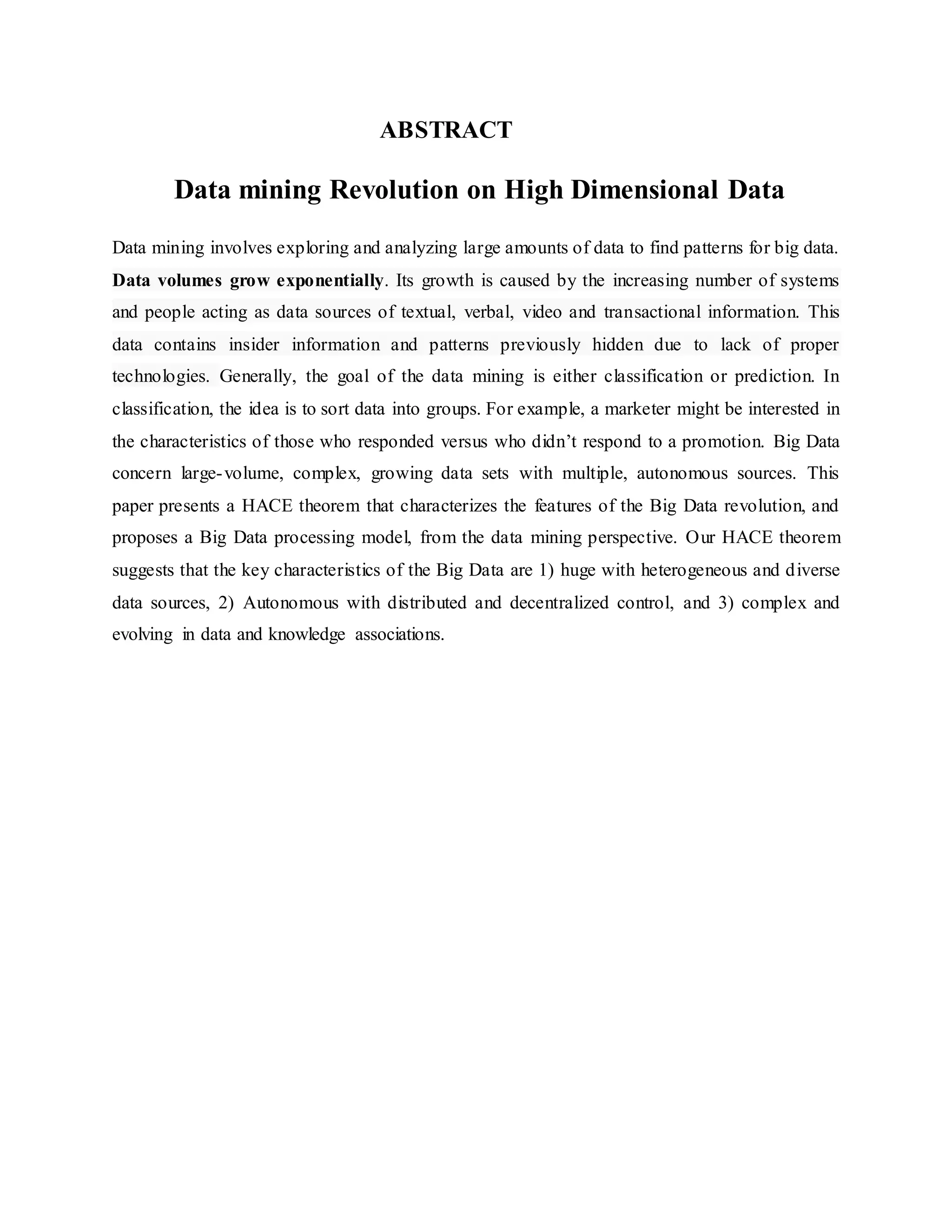 Data Mining with big data total ieee project and entire files. | DOCX | Databases | Computer ...