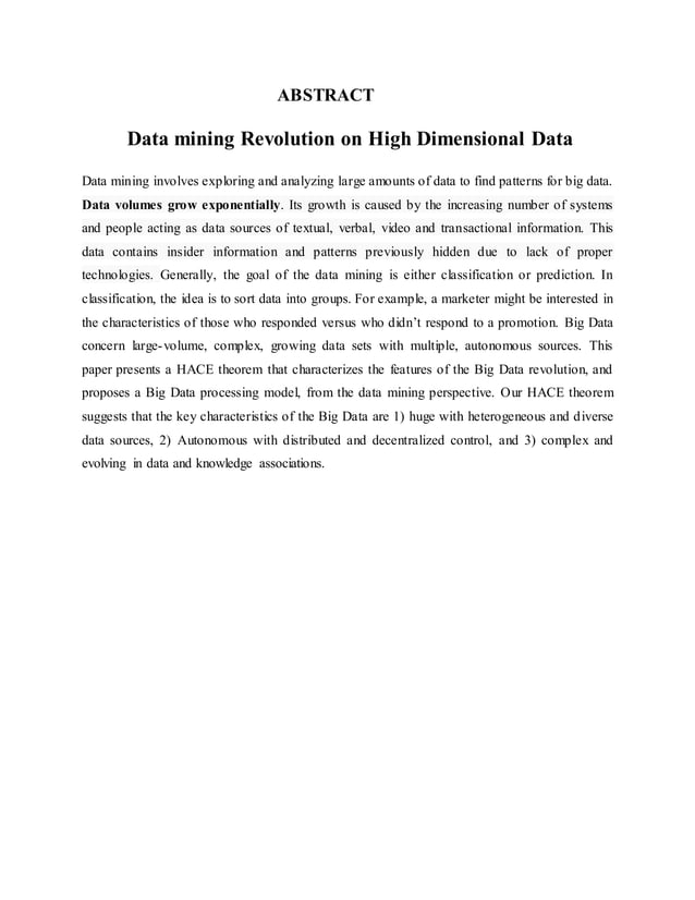 Data Mining with big data total ieee project and entire files. | DOCX | Databases | Computer ...