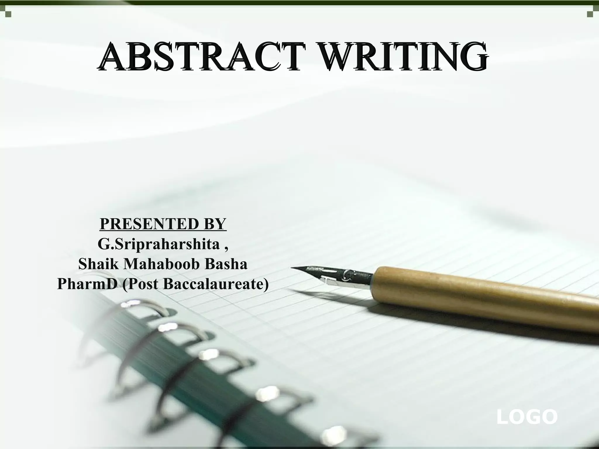 Abstract writing | PPT