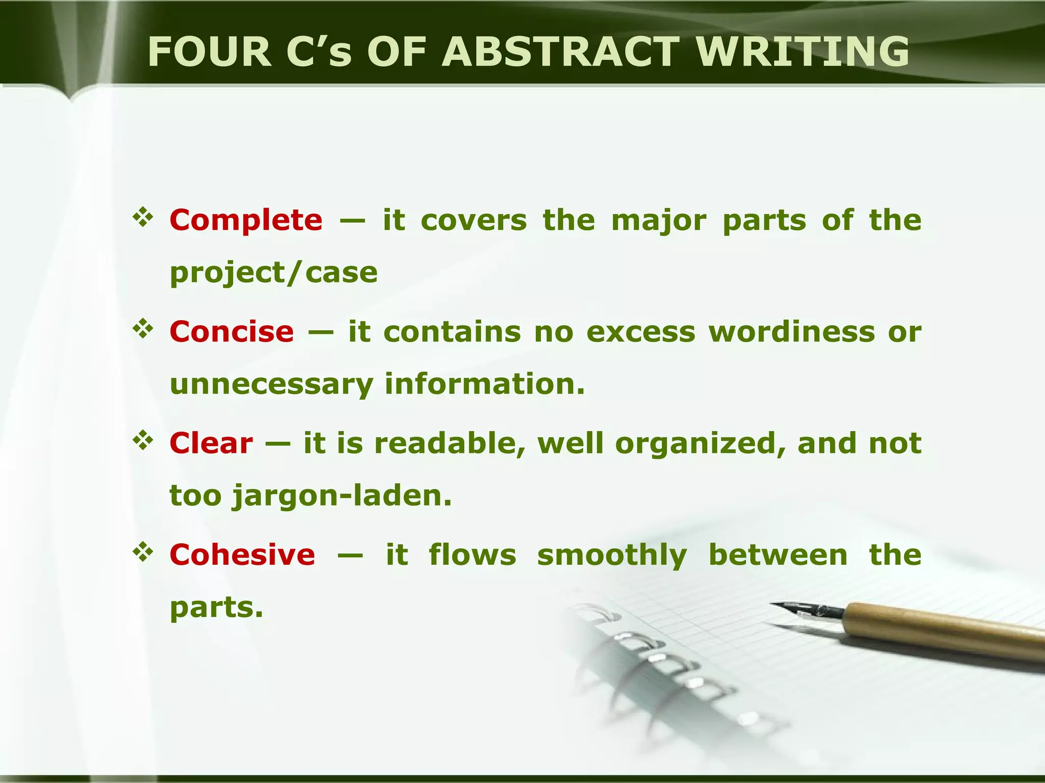 Abstract writing | PPT