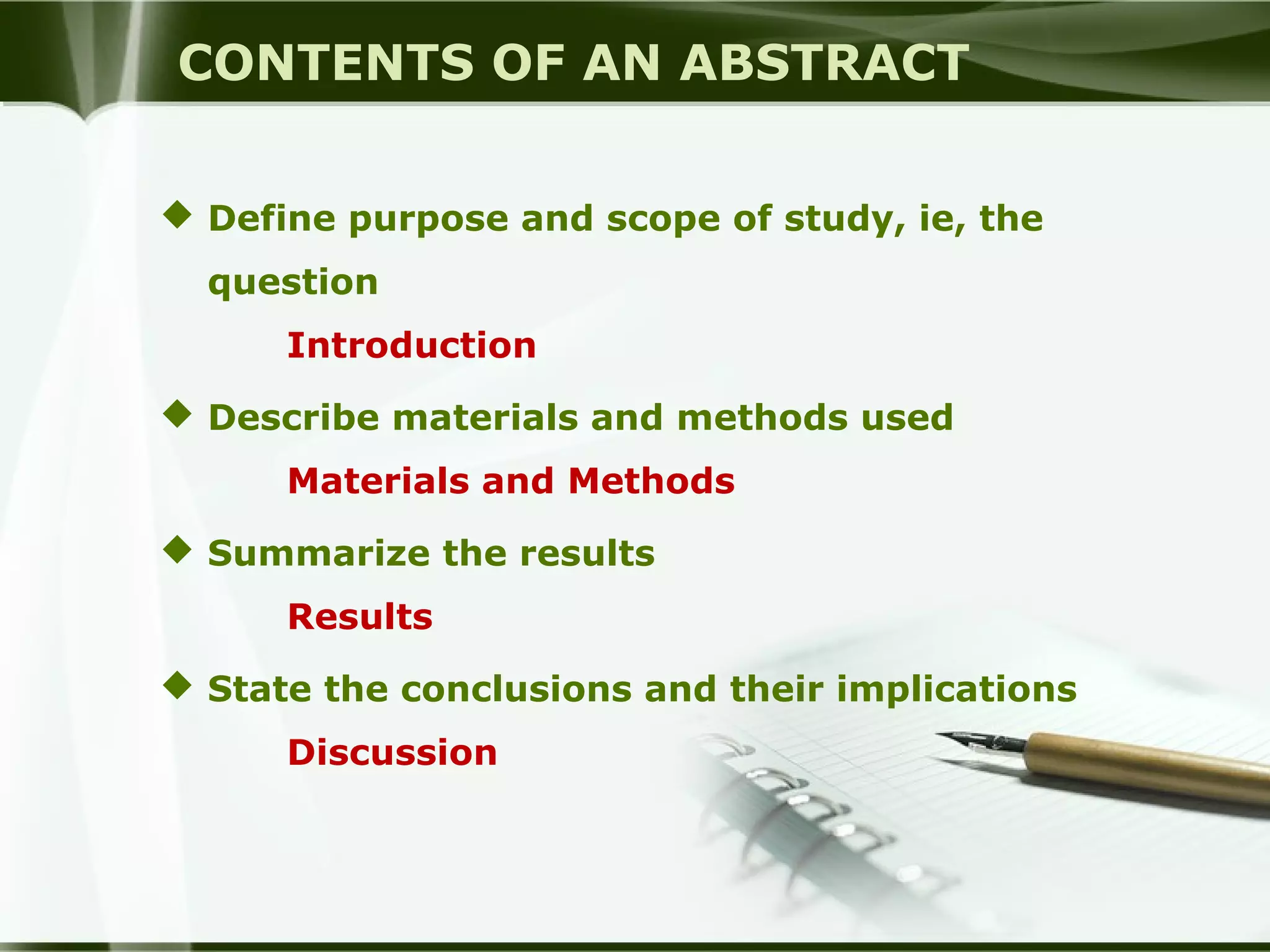 Abstract writing | PPT