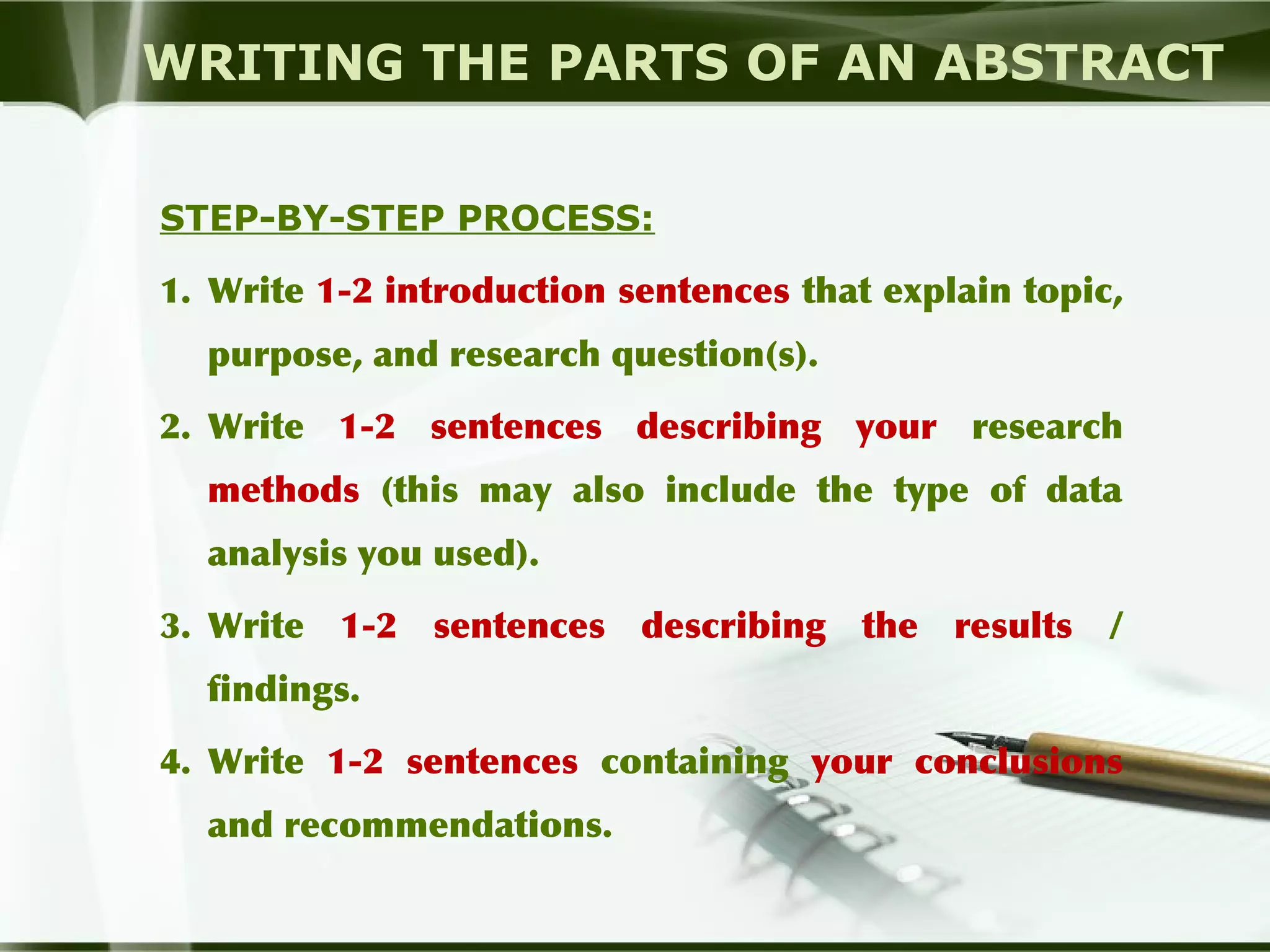 Abstract writing | PPT