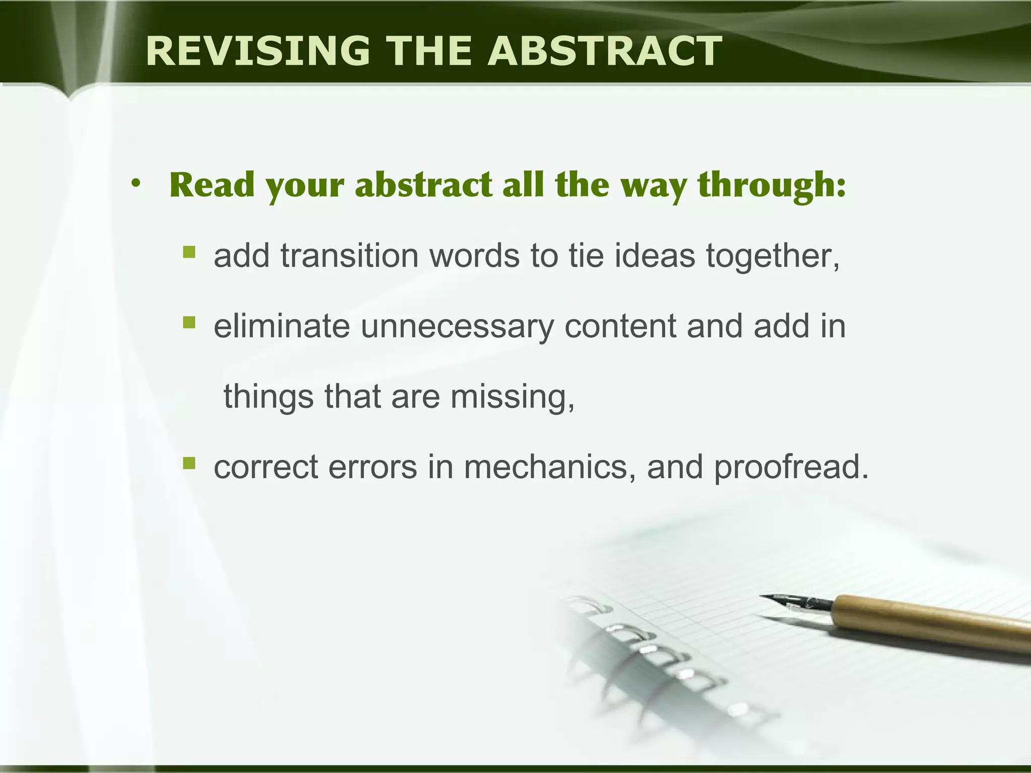 Abstract writing | PPT