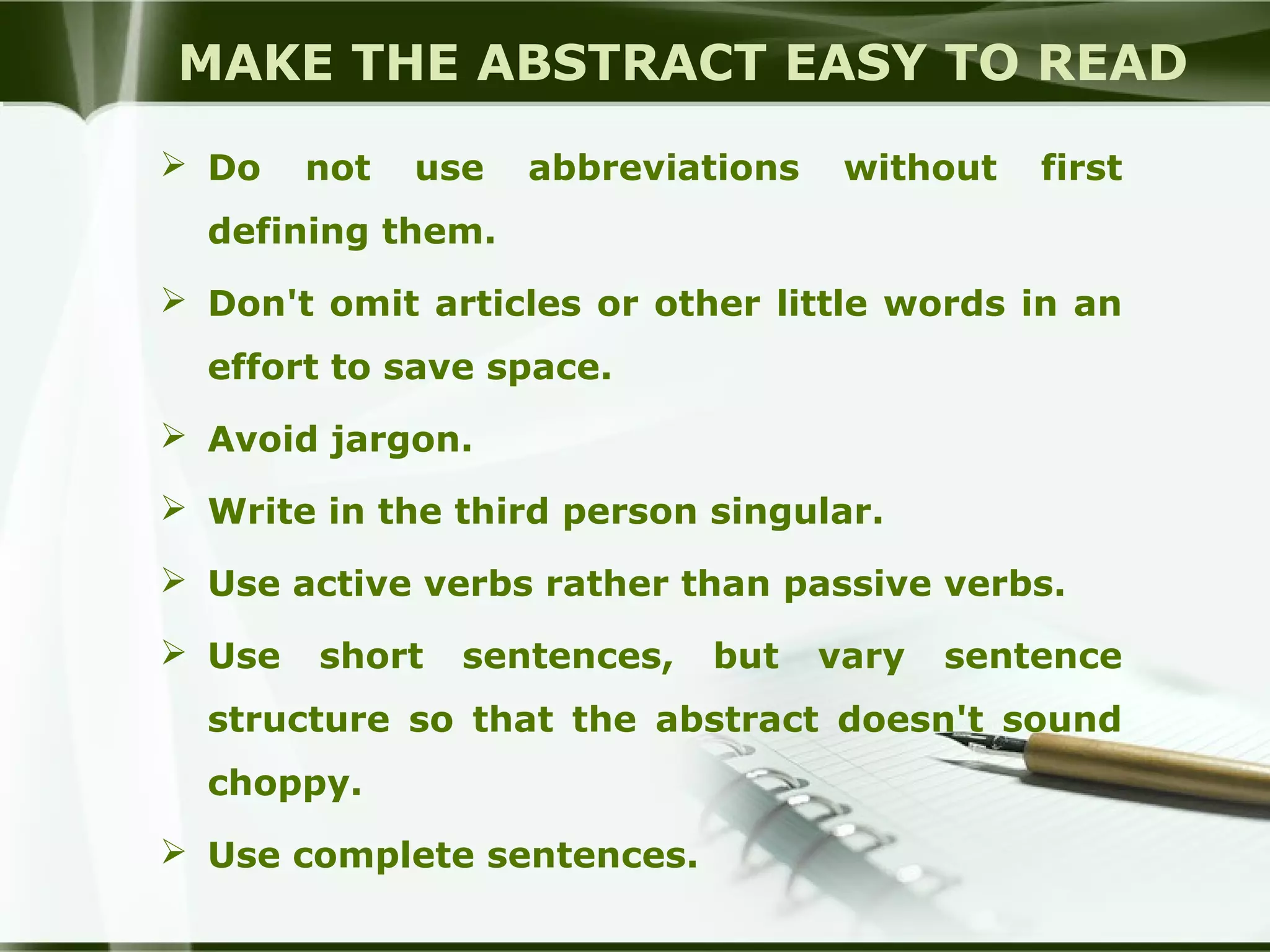 Abstract writing | PPT