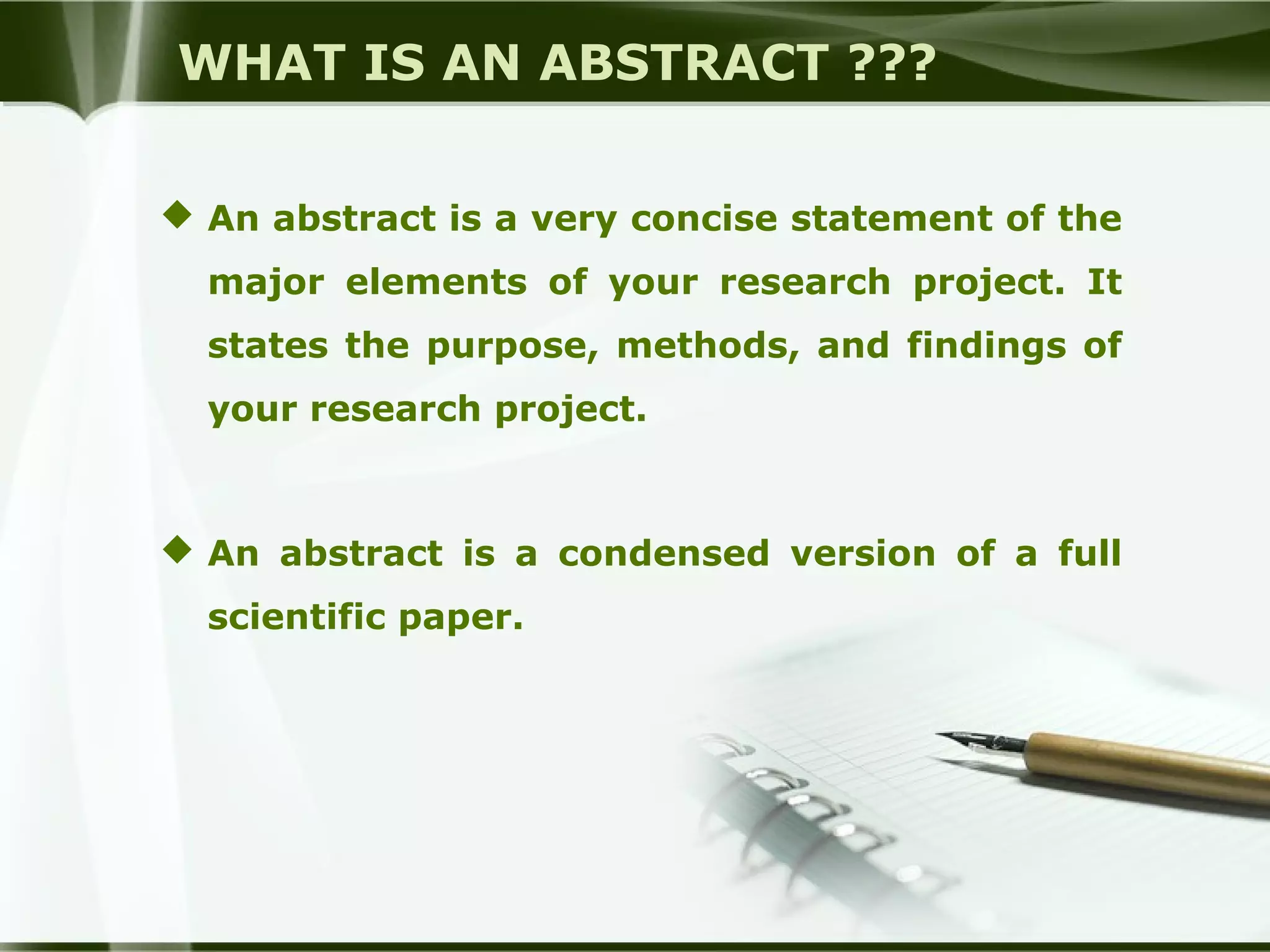 Abstract writing | PPT