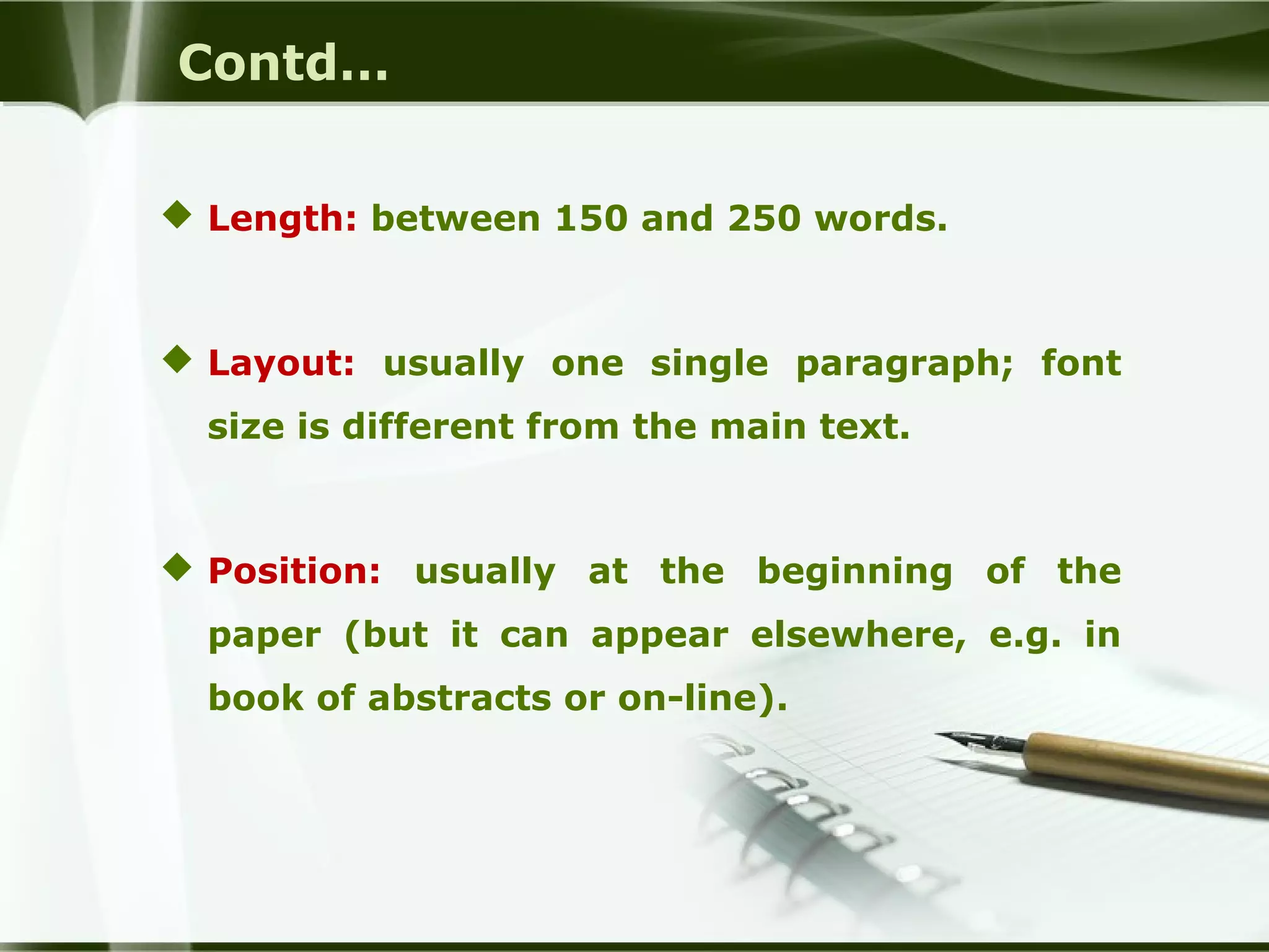 Abstract writing | PPT