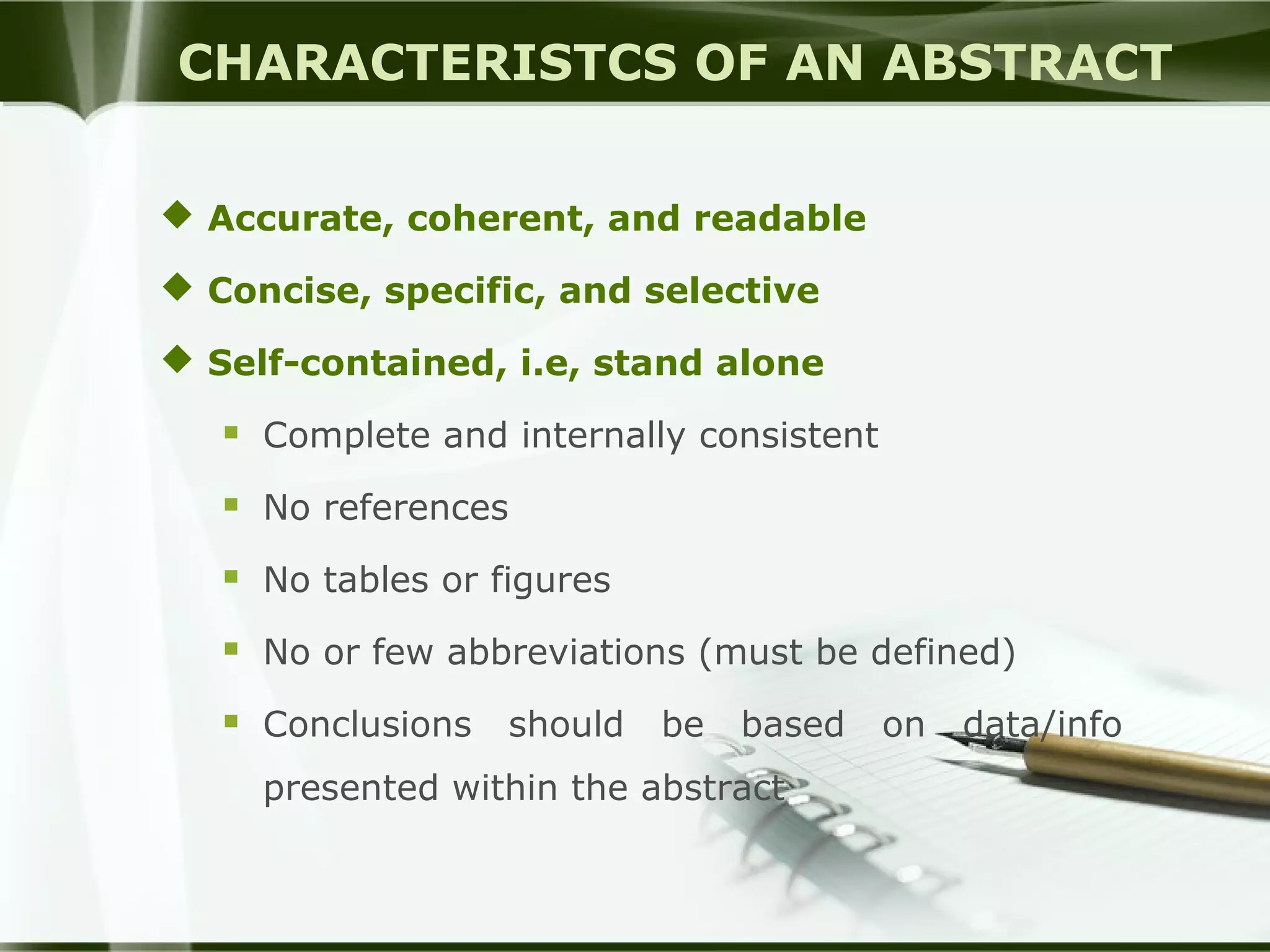 Abstract writing | PPT