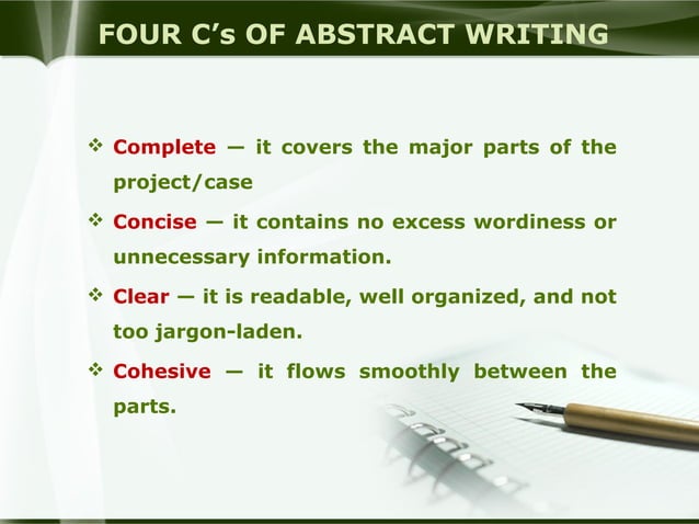 Abstract writing | PPT