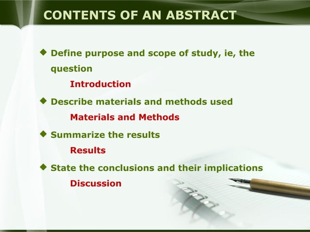 Abstract writing | PPT