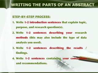 Abstract writing | PPT