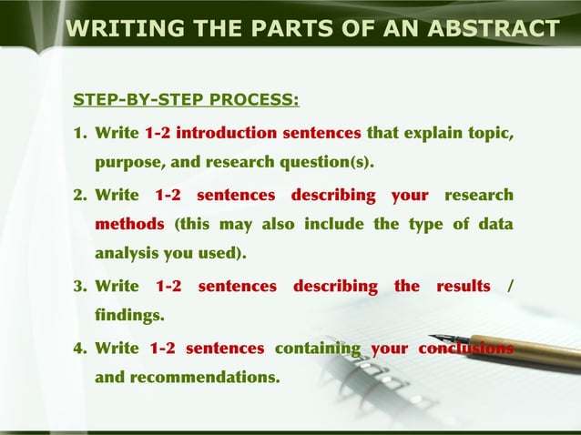 Abstract writing | PPT