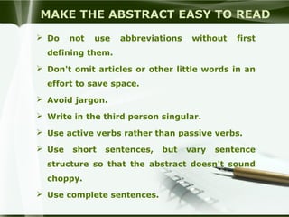 Abstract writing | PPT