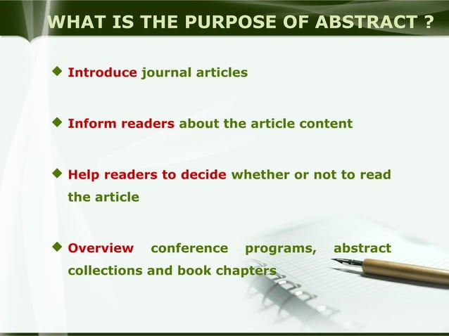 Abstract writing | PPT