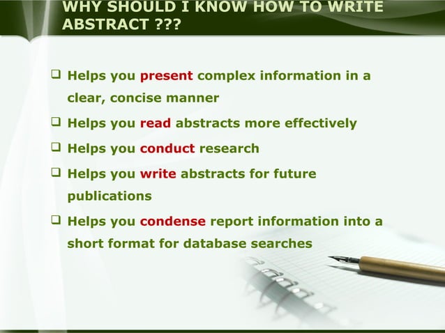 Abstract writing | PPT